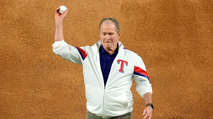 "George W. Bush's Epic First Pitch at 2023 World Series!" | Bhcguide ...